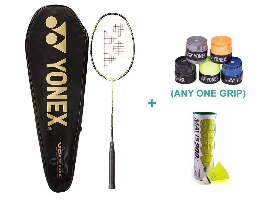 Buy Yonex Voltric 7 DG Badminton Combo With Grip and Shuttlecock Online ...